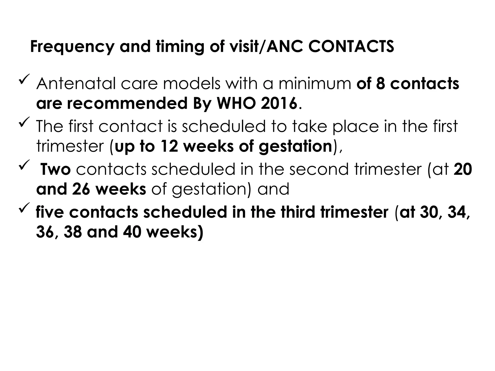 Reproductive health CHAPTER 5. Antenatal care pptx | PPTX