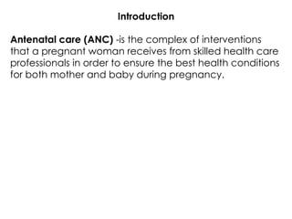 Reproductive health CHAPTER 5. Antenatal care pptx | PPTX