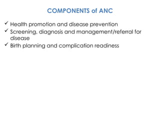 Reproductive health CHAPTER 5. Antenatal care pptx | PPTX