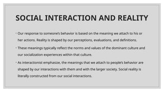 CHAPTER 5 SOCIAL INTERACTIONS, GROUPS, AND SOCIAL STRUCTURE | PPTX