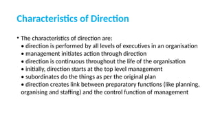 Principles of Management for directing supervision and leadership | PPTX