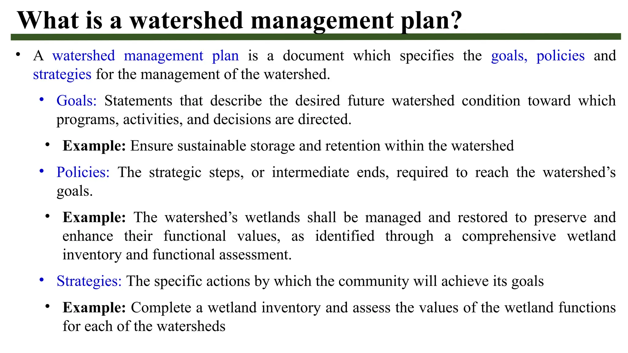 Watershed Management Planning and Project Formulation | PPTX