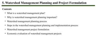 Watershed Management Planning and Project Formulation | PPTX
