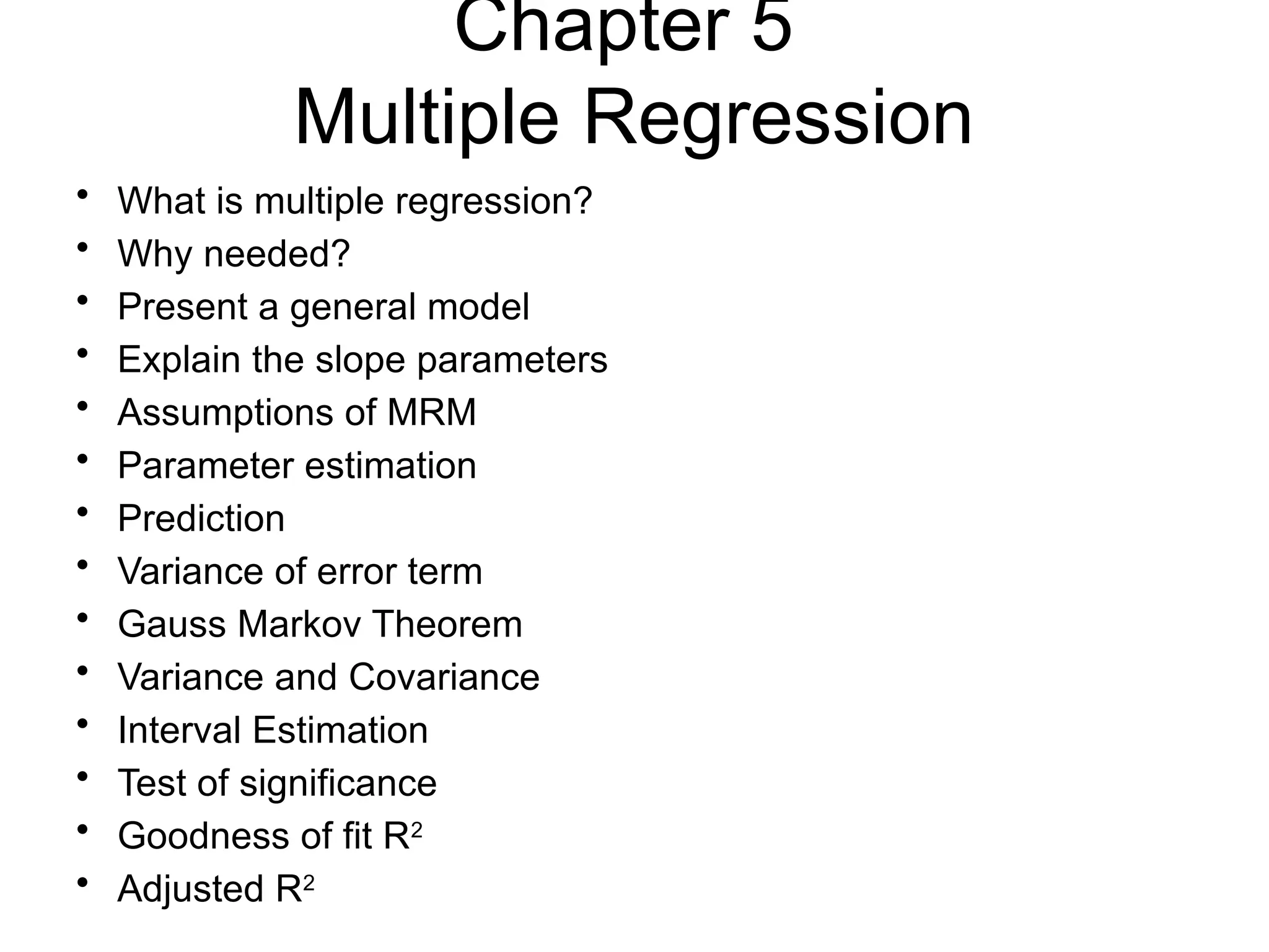 chapter 5 (Multiple Regression Model Analysis) | PPTX