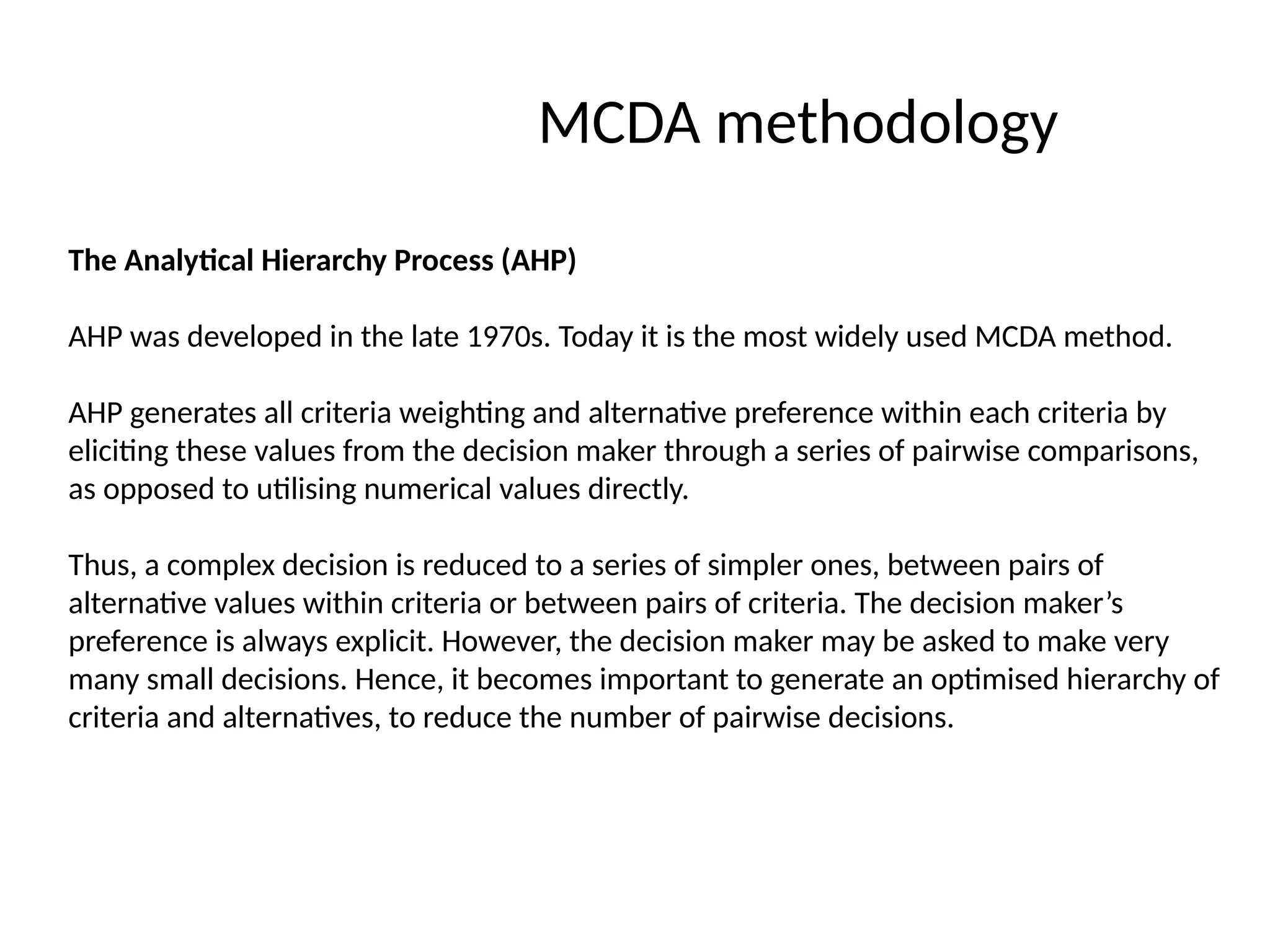 Chapter 5 of MCDA about AHP and PROmetheus | PPTX