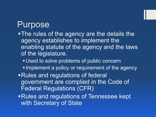 Chapter 5.agency rules and regulations(1) | PPT