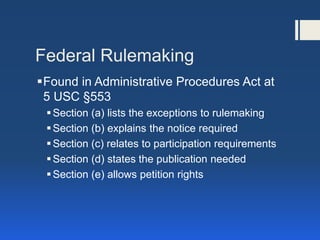 Chapter 5.agency rules and regulations(1) | PPT