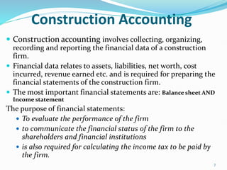 Chapter 5-Basic Accounting basic concept of construction accounting | PPTX
