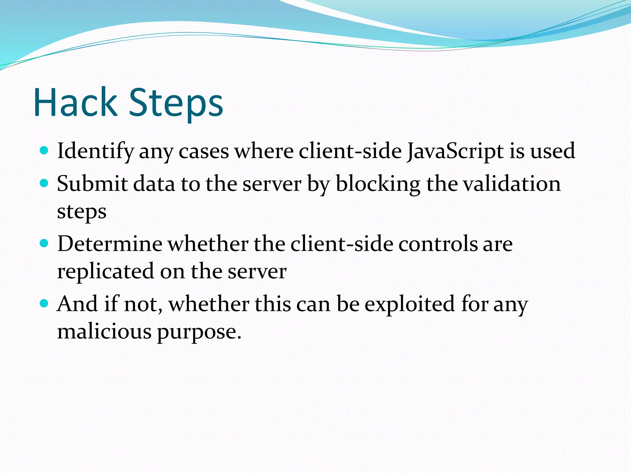 Chapter5-Bypass-ClientSide-Control-Presentation.pptx | Web Design and HTML | Internet