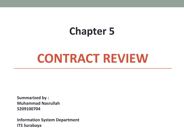 Chapter 5 - Contract Review | PPT