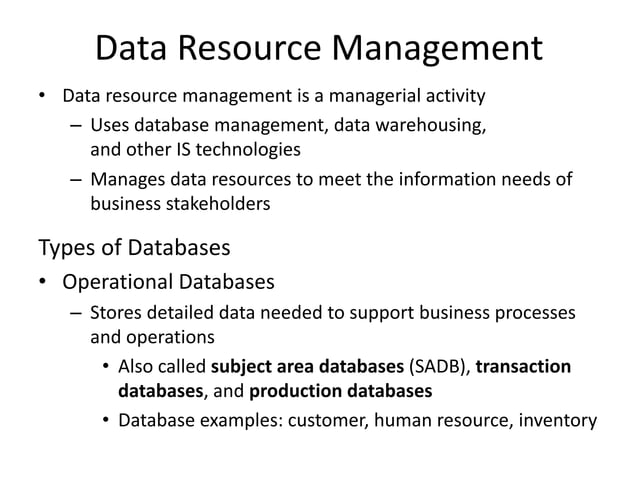 Chapter 5 data resource management | PPT