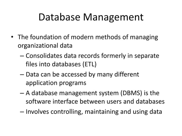 Chapter 5 data resource management | PPT | Free Download