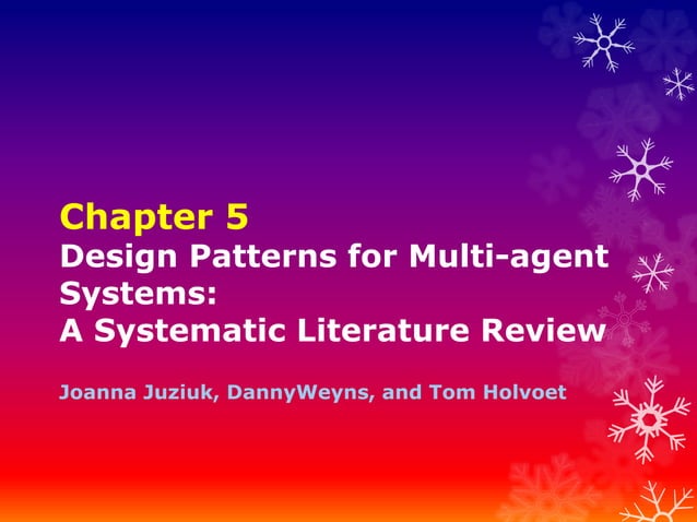 Chapter 5 design patterns for mas | PPT