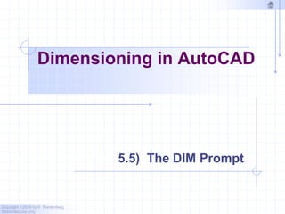 Chapter 5 dimensioning in auto cad 2010 | PPTX