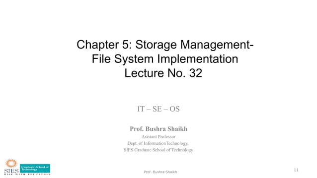 chapter5-file system implementation.ppt | Operating Systems | Computer Software and Applications