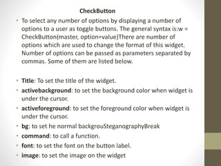 PYTHON - EXTRA Chapter GUI - MAULIK BORSANIYA | PPTX | Computing ...