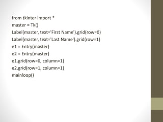 PYTHON - EXTRA Chapter GUI - MAULIK BORSANIYA | PPTX | Computing ...