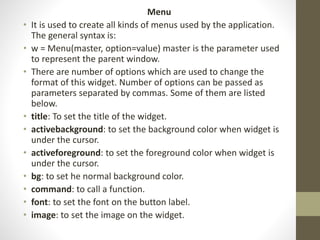 PYTHON - EXTRA Chapter GUI - MAULIK BORSANIYA | PPTX | Computing ...
