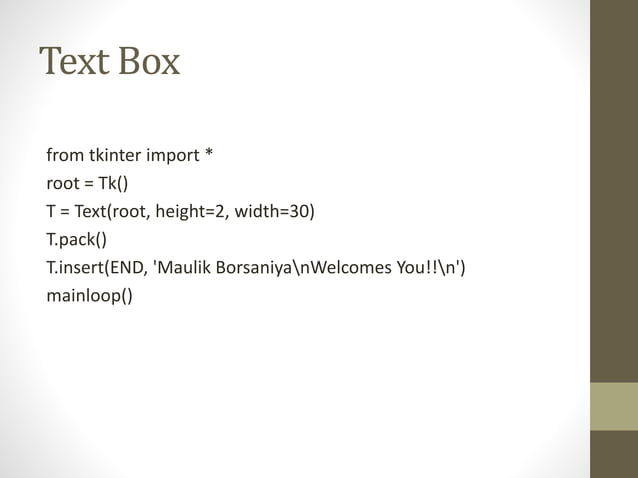 PYTHON - EXTRA Chapter GUI - MAULIK BORSANIYA | PPT