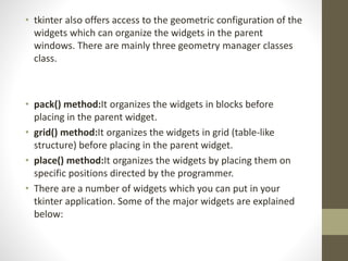 PYTHON - EXTRA Chapter GUI - MAULIK BORSANIYA | PPTX | Computing ...