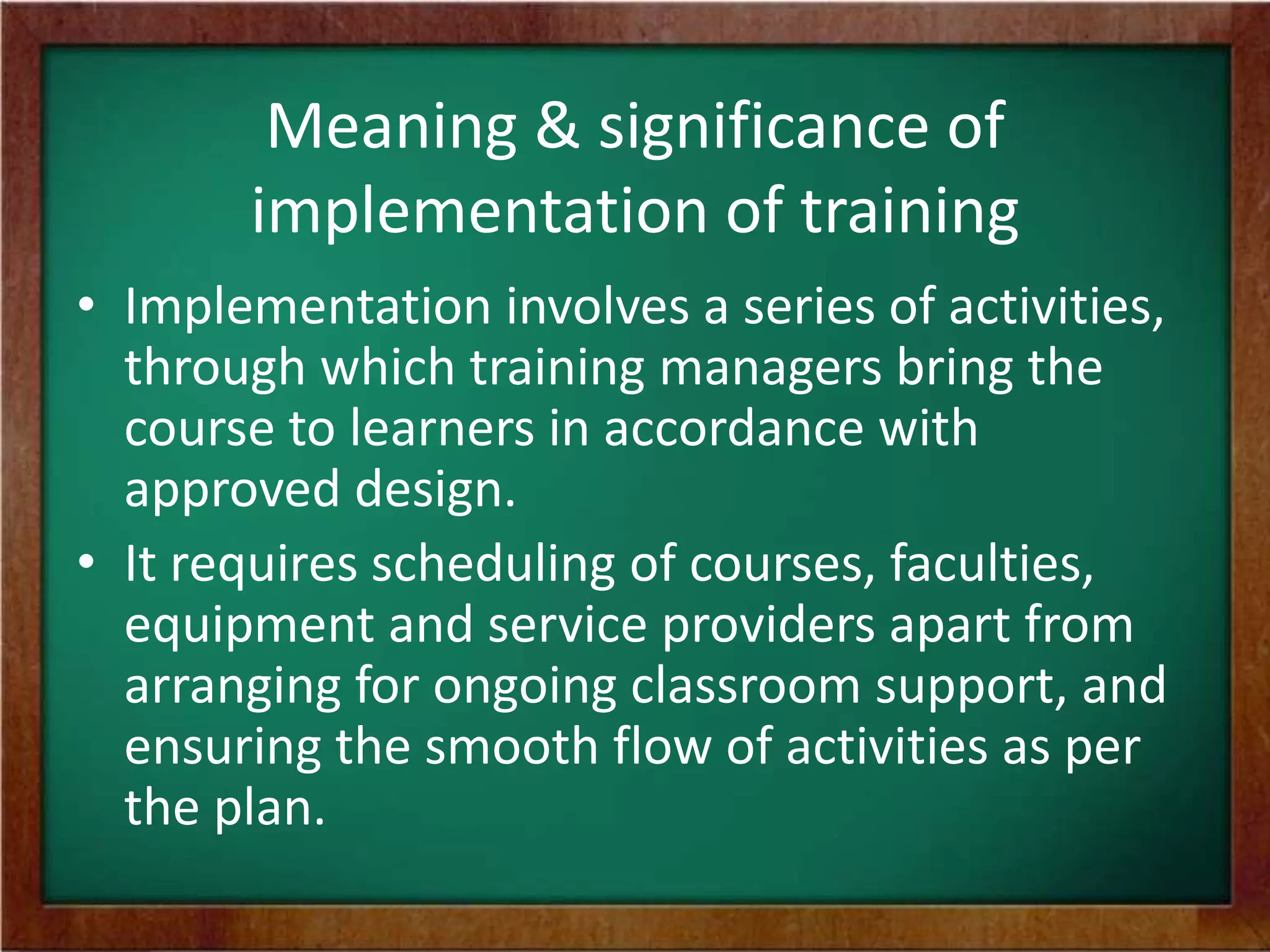 Implementing Training Programs | PPTX