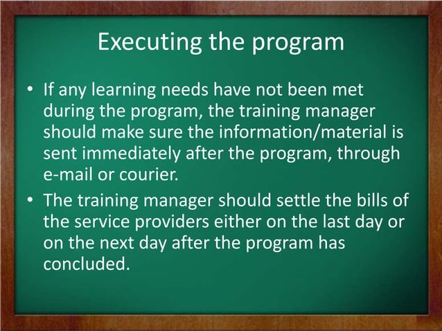 Implementing Training Programs | PPTX | Business Administration | Business