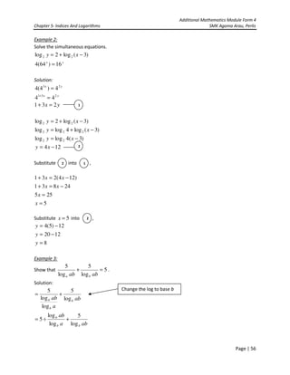 Chapter 5 indices & logarithms | PDF