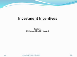 Chapter 5 investment incentives | PPTX