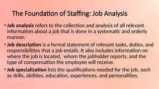 Understanding the definition of Staffing and Selection | PPTX