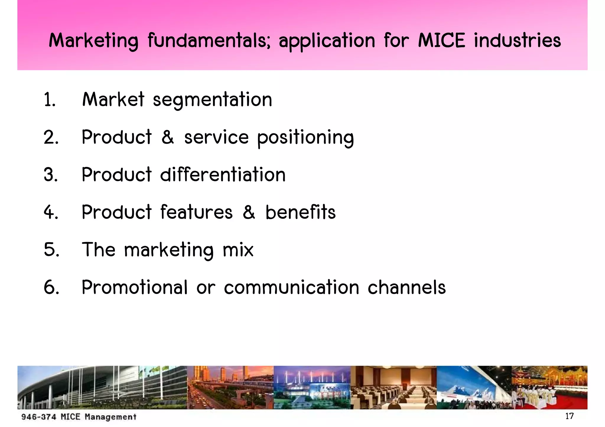 Chapter 5 managing marketing for mice industry | PDF