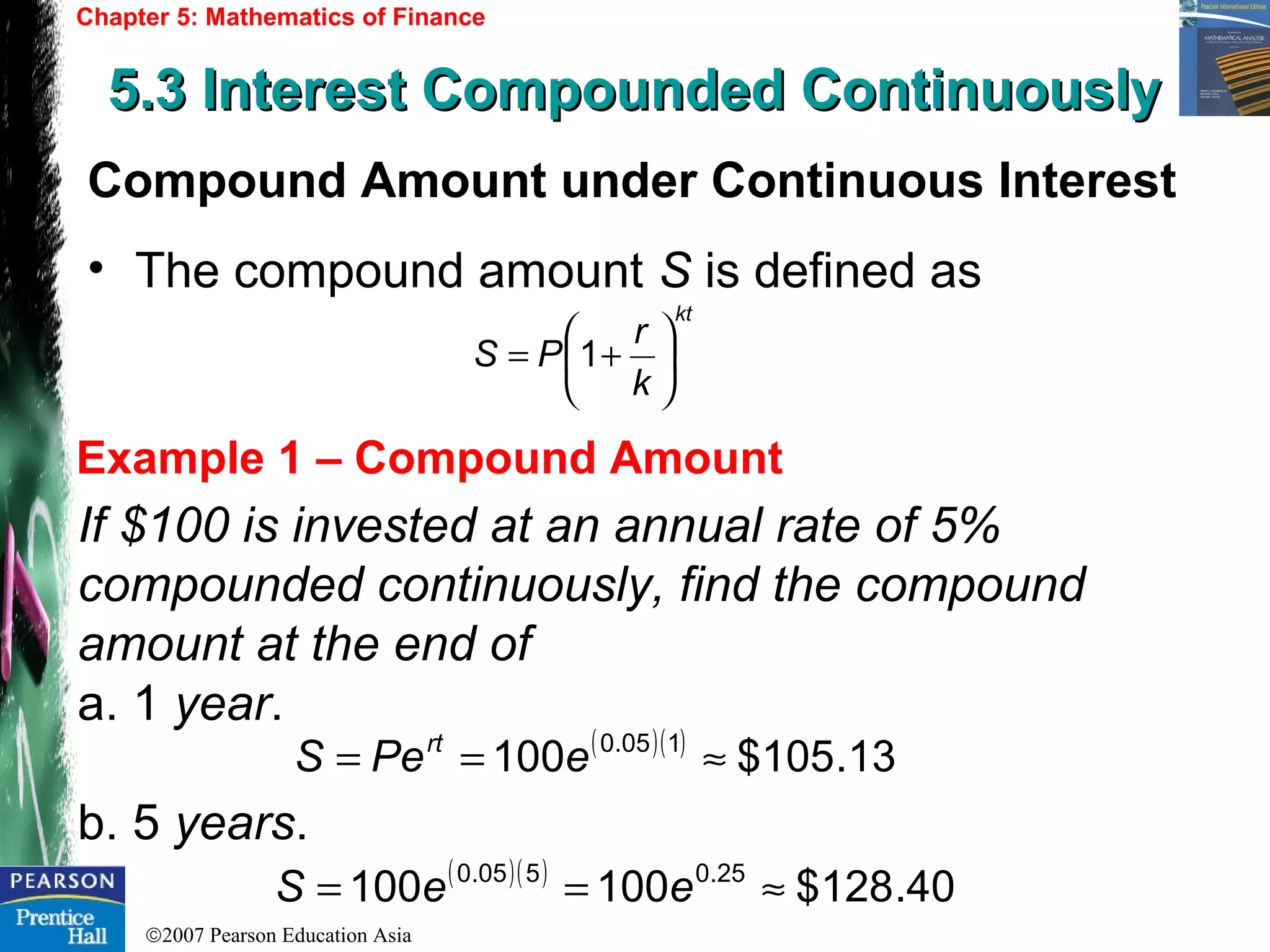 Chapter 5 - Mathematics of Finance | PPT