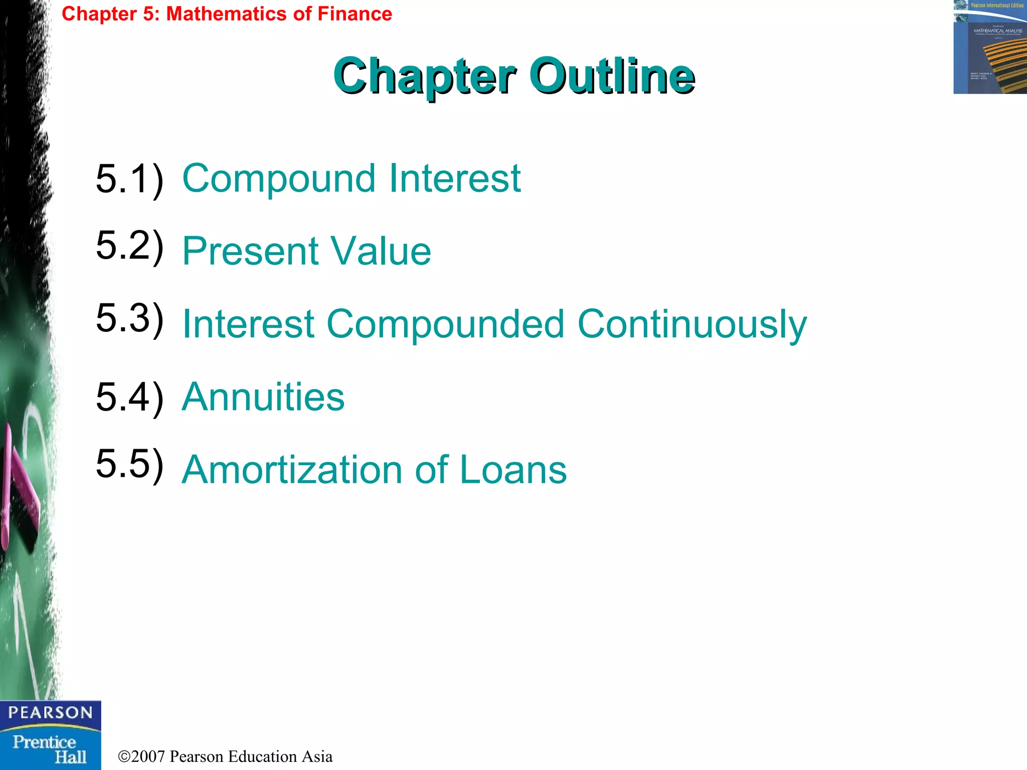 Chapter 5 - Mathematics of Finance | PPT