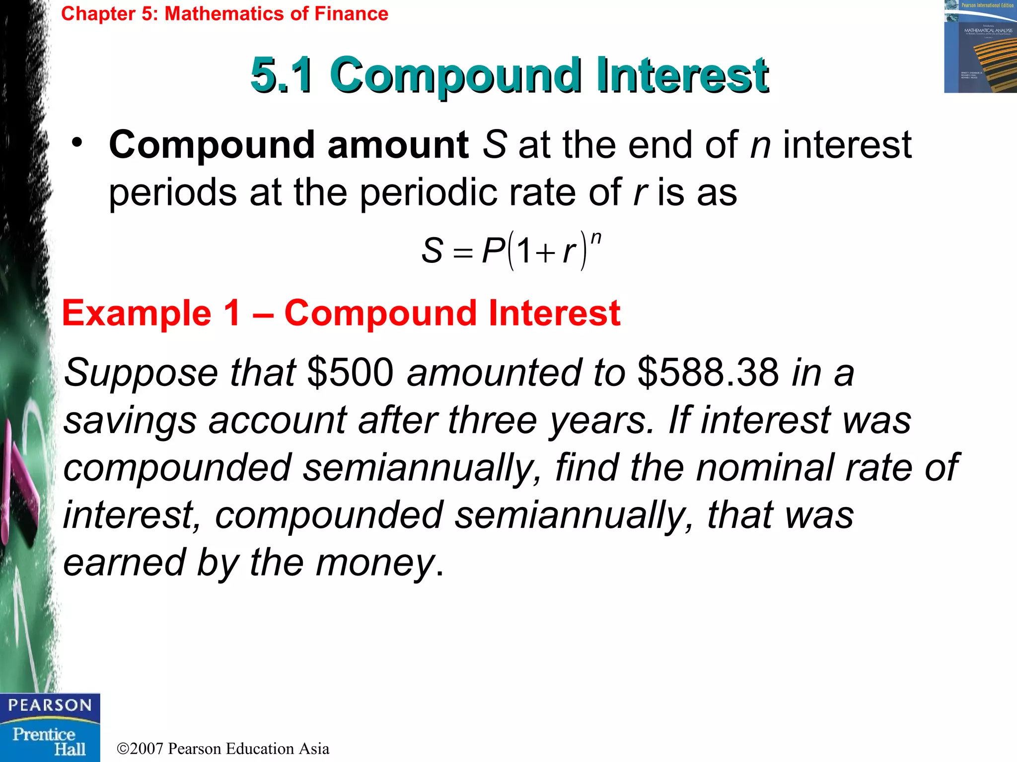 Chapter 5 - Mathematics of Finance | PPT