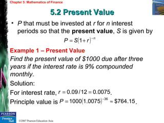 Chapter 5 - Mathematics of Finance | PPT