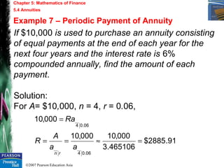 Chapter 5 - Mathematics of Finance | PPT