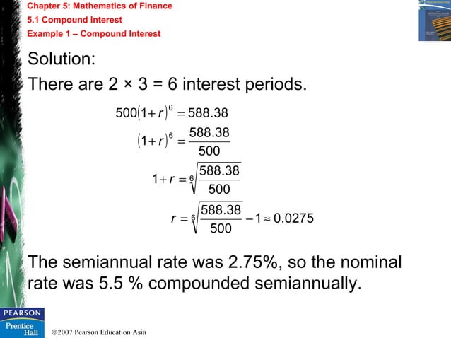 Chapter 5 - Mathematics of Finance | PPT