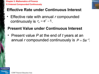 Chapter 5 - Mathematics of Finance | PPT