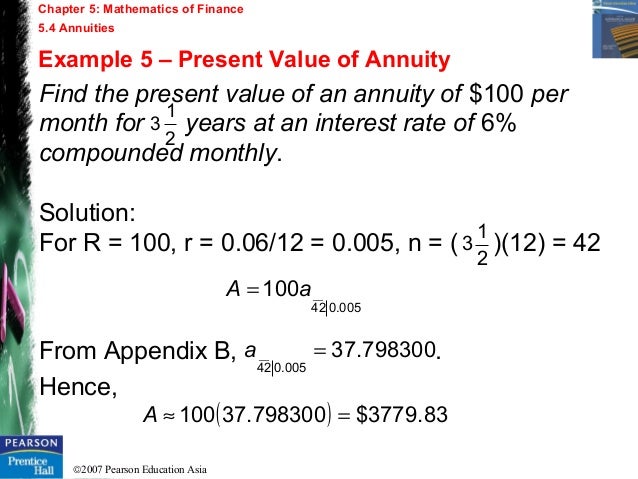 Chapter 5 - Mathematics of Finance