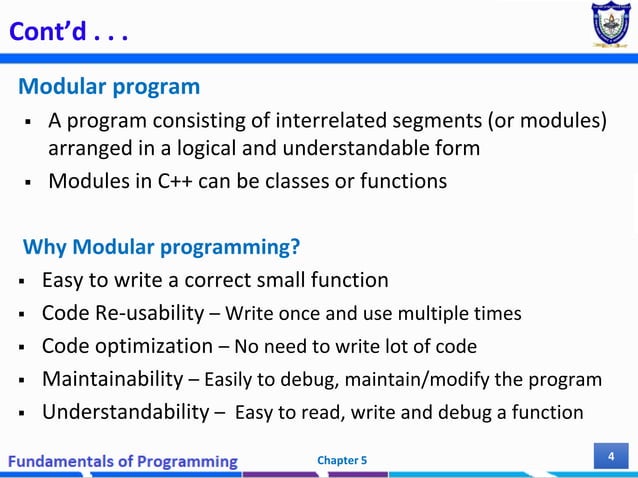 Chapter 5 - Modular Programming.pdf | Programming Languages | Computing Chapter 5 - Modular Programming.pdf | Programming Languages | Computing