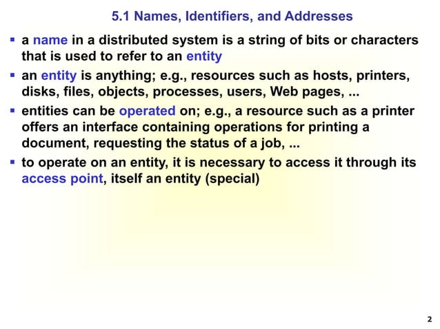 Chapter 5-Naming in distributed system.pptx | Computer Networking | Computing