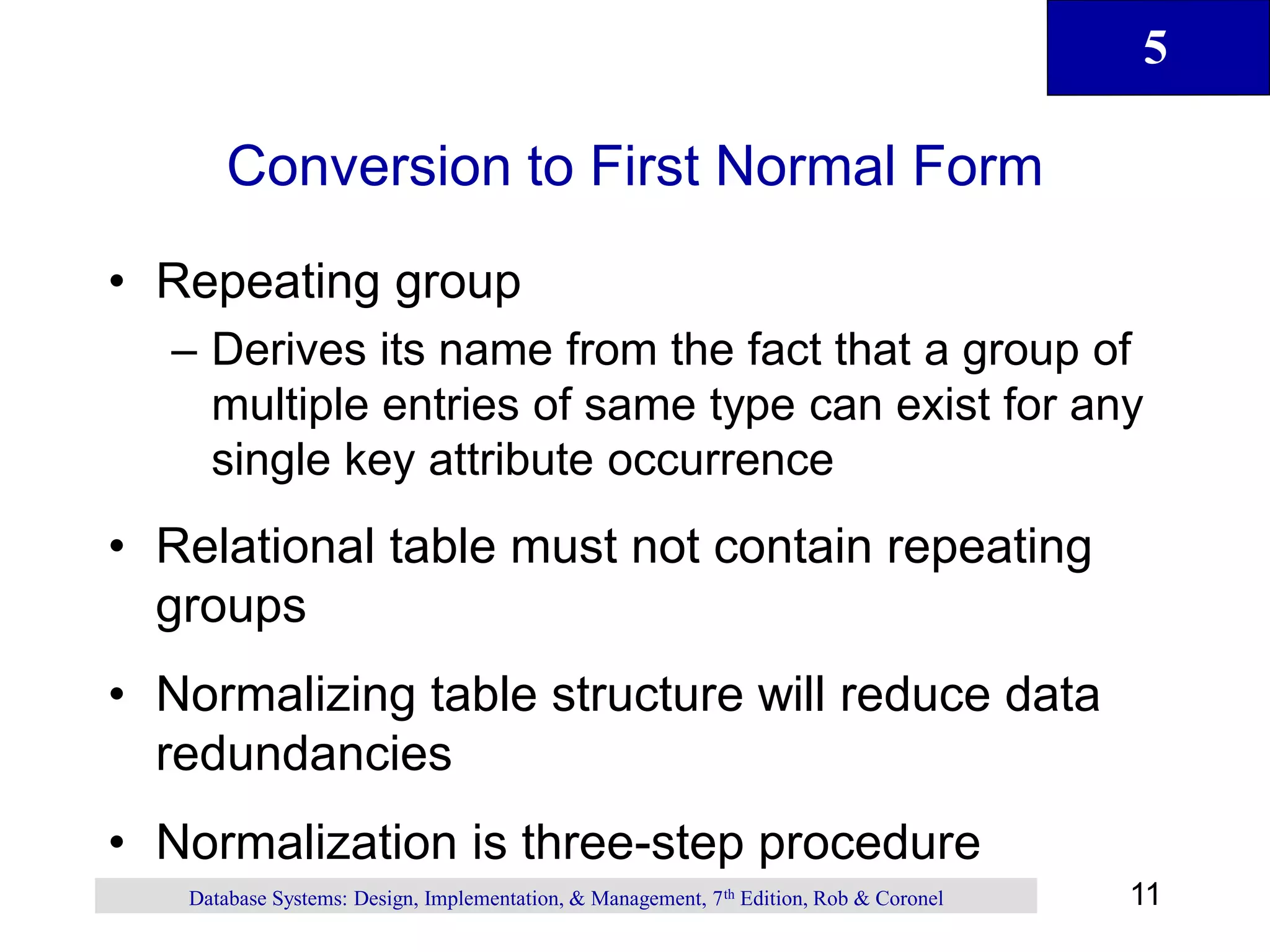 Chapter 5 Normalization Of Database Tablespdf Databases Computer