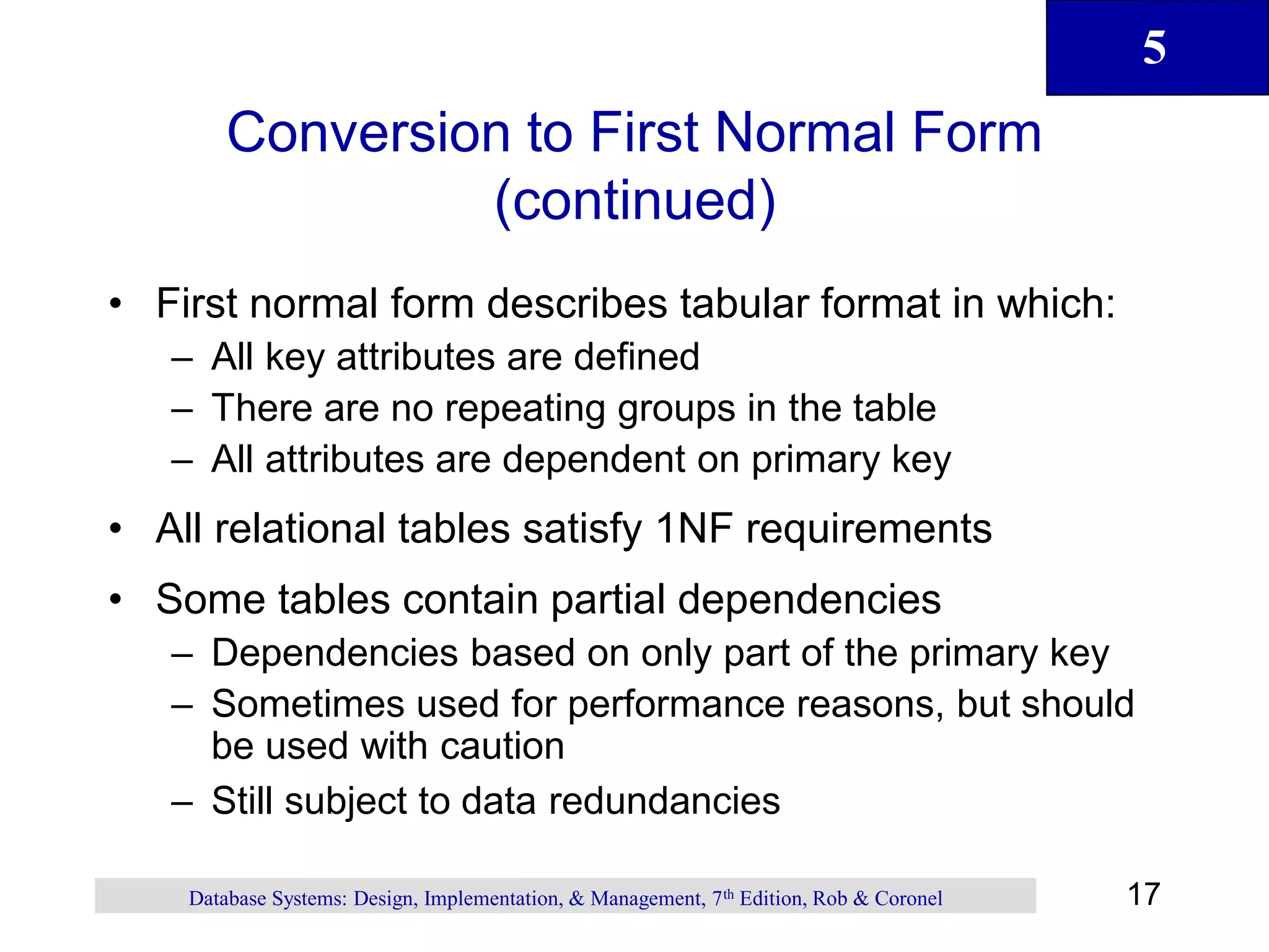 Chapter 5 Normalization Of Database Tables Pdf Databases Computer