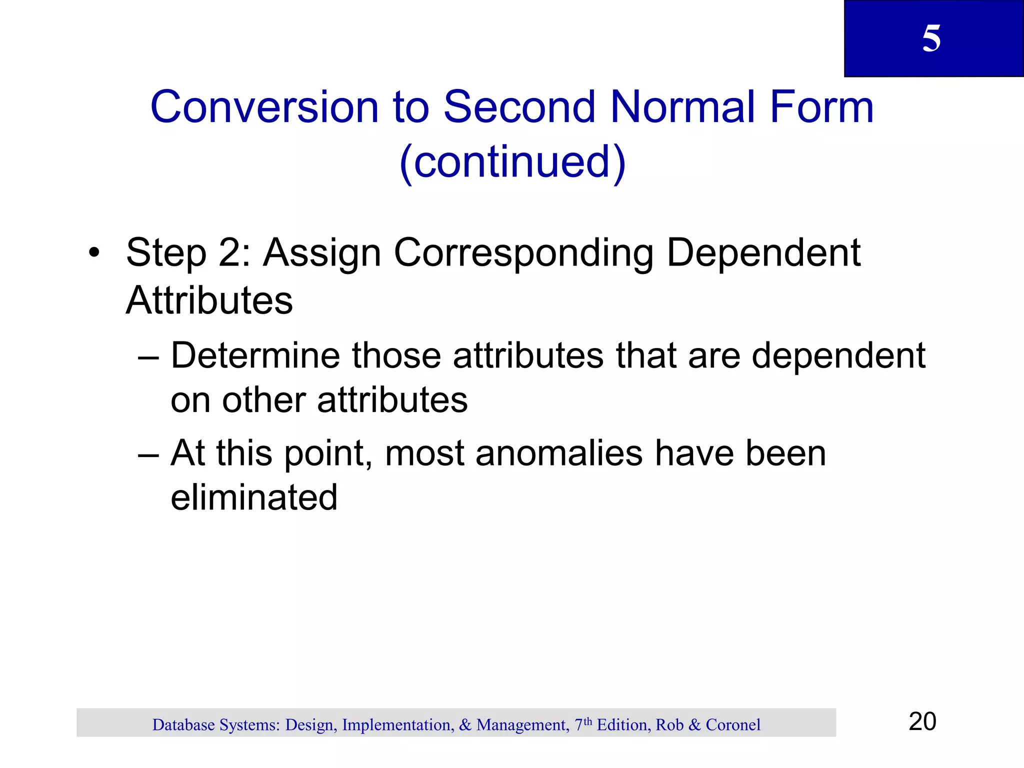Chapter 5 Normalization Of Database Tablespdf Databases Computer Software And Applications