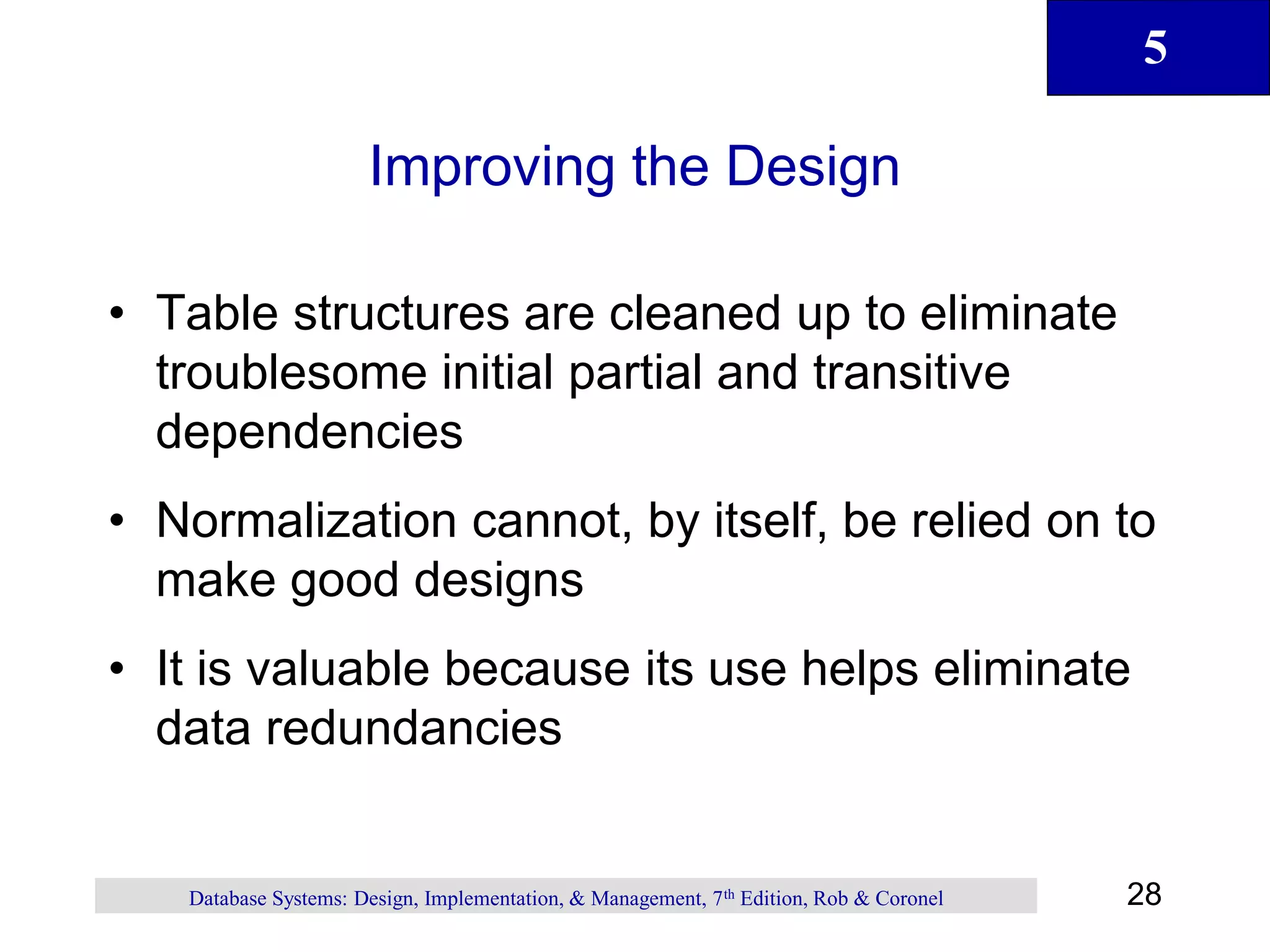 Chapter 5 Normalization Of Database Tablespdf Databases Computer