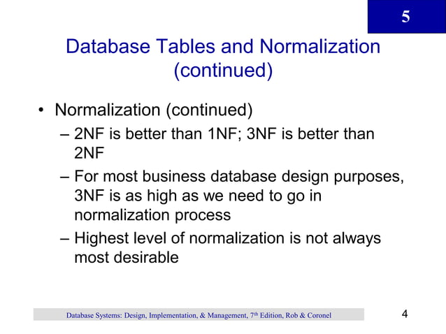 Chapter 5 - Normalization of Database Tables.pdf | Databases | Computer ...