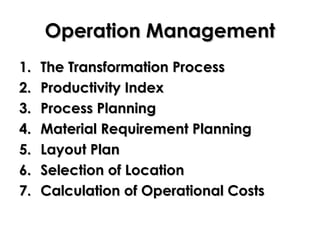 Chapter 5 operation management | PPT