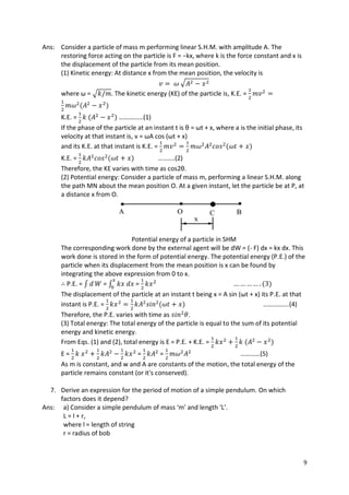 PHYSICS - Chapter 5: Oscillations Exercise Solution | PDF | Physics ...