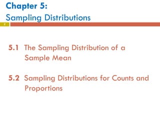 Chapter 5 part1- The Sampling Distribution of a Sample Mean | PDF