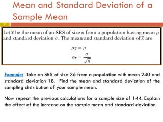 Chapter 5 part1- The Sampling Distribution of a Sample Mean | PDF