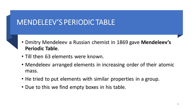 Chapter - 5, Periodic Classification of Elements, Science, Class 10 | PDF